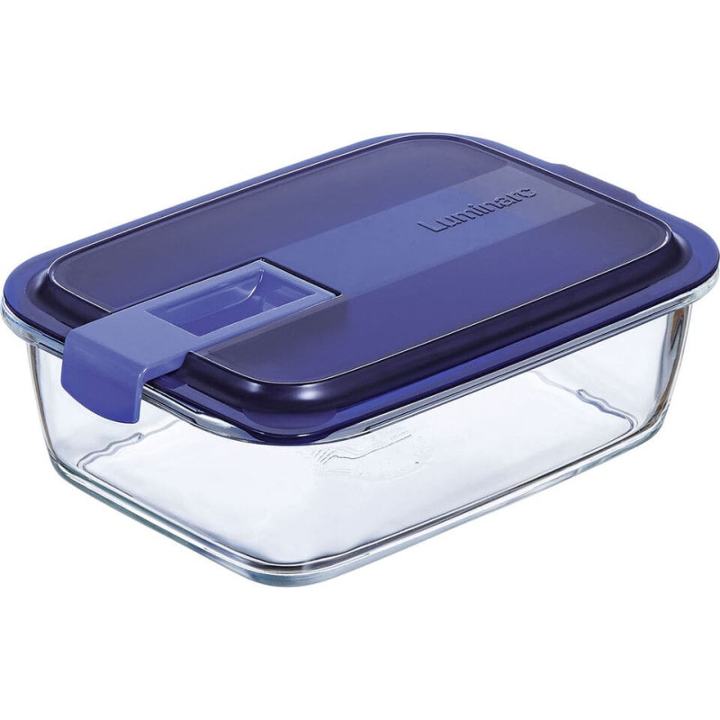 Hermetic Lunch Box Luminarc Easy Box Blue Glass (6 Units) (1,22 L)